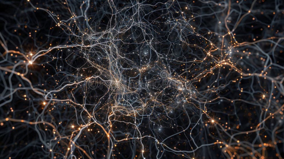 Neural Network Connection: Abstract Technology Background, Artificial Intelligence Concept Stock ...