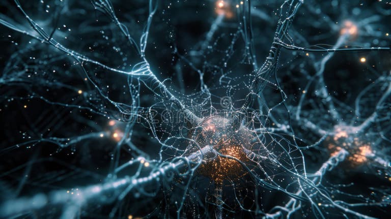 Neural Network Connection, Artificial Intelligence Neuron, Synapse Stock Illustration ...