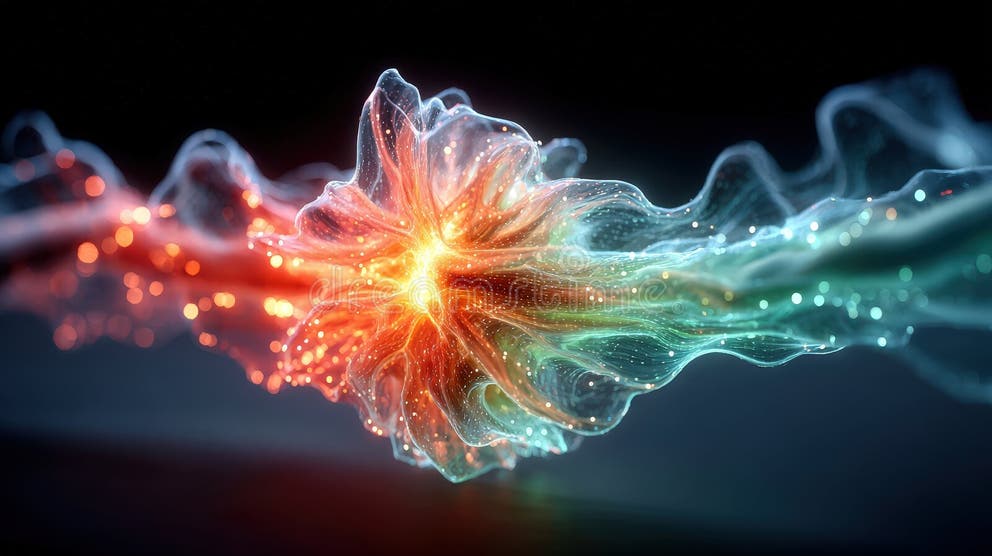 Neural Network Connection with Glowing Data Stock Illustration ...