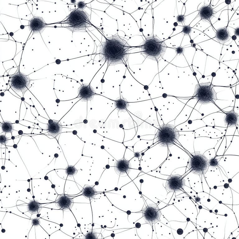 Neural Network Connections Visualizing Complex Web of Nodes and ...