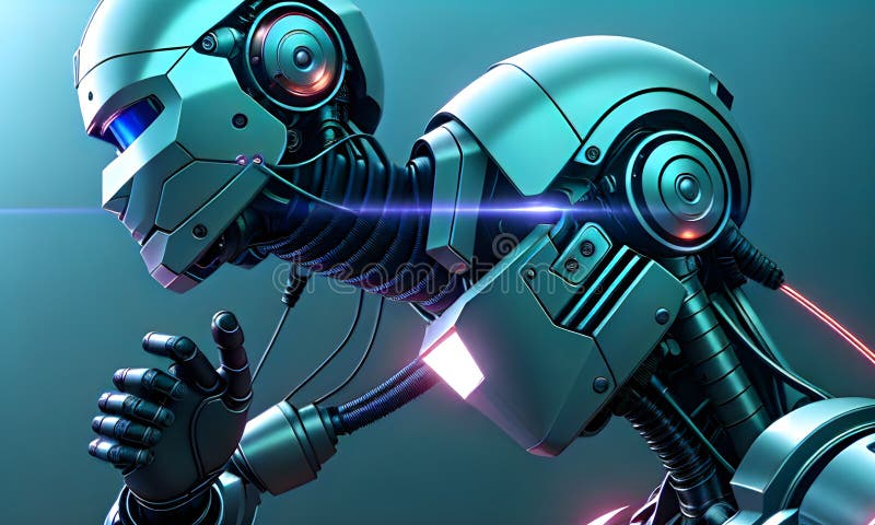 A Fantastic Creature, an Android Robot from the Future, Created with ...