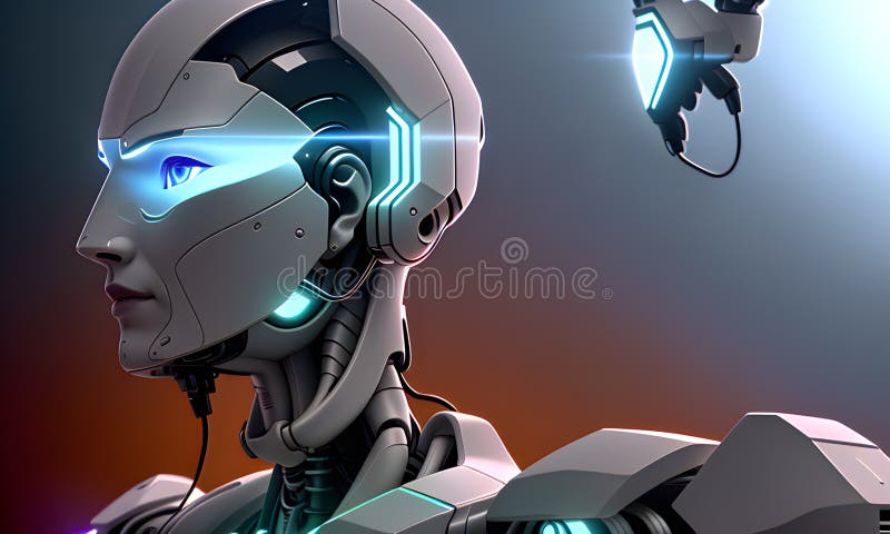 A Fantastic Creature, an Android Robot from the Future, Created with ...