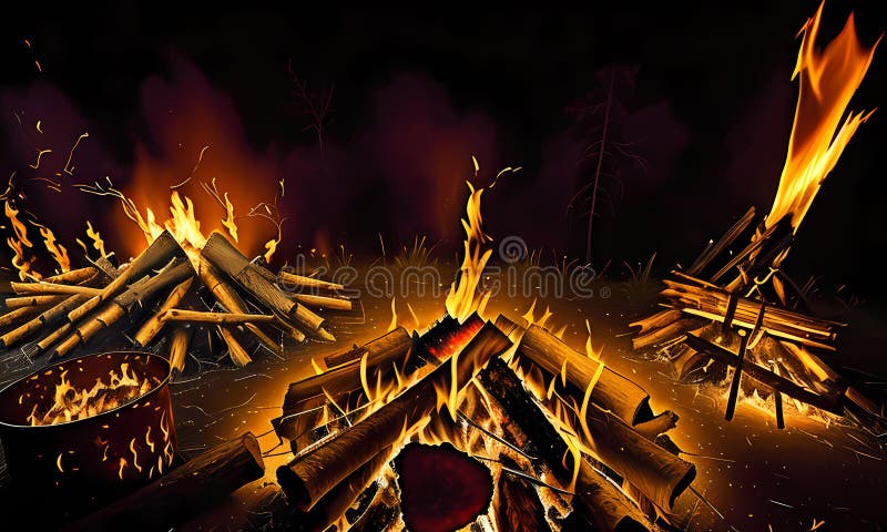 Fire and Bonfires, Flames Created with the Help of Artificial ...