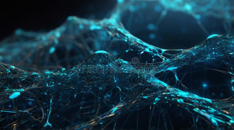 Neural Network 3D Render: Quantum Core, Data Streams, Digital Connectivity Stock Illustration ...