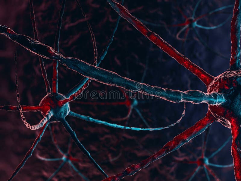 Neural Network on a Dark Blue Background. Stock Illustration ...