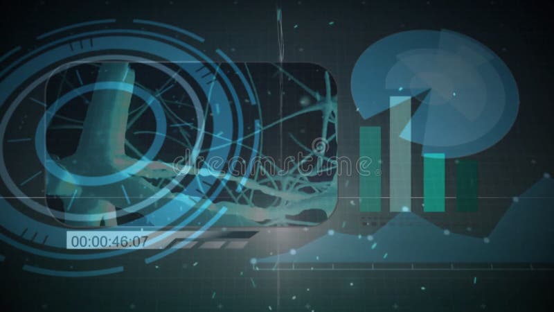 Neural Network and Data Analysis Animation with Abstract Digital ...