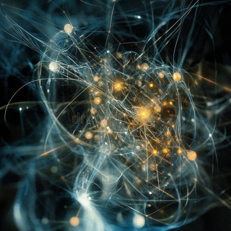 Neural Network Data Exchange with Glowing Nodes in a Digital Web Stock ...