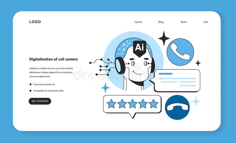 Neural Network Development Trend in Digitalization of Call Centers Stock Vector - Illustration ...