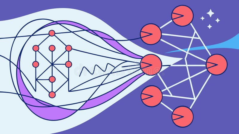Neural Network Diagram, Artificial Intelligence and Tech Illustration ...