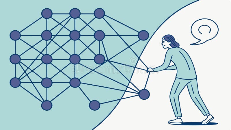 Neural Network Diagram Artificial Intelligence Technology Illustration ...
