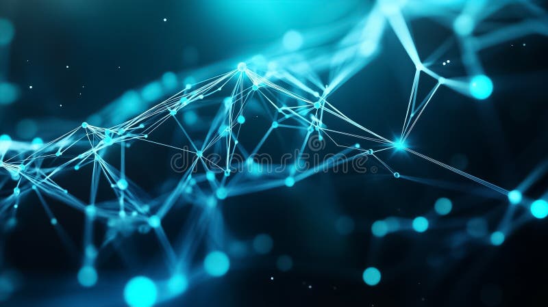 A Neural Network Diagram Shows Blue-lit Nodes Interconnected ...