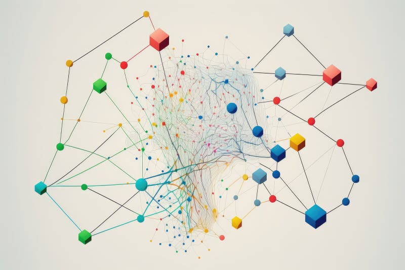 Neural Network, with Different Types of Data Represented by Different ...