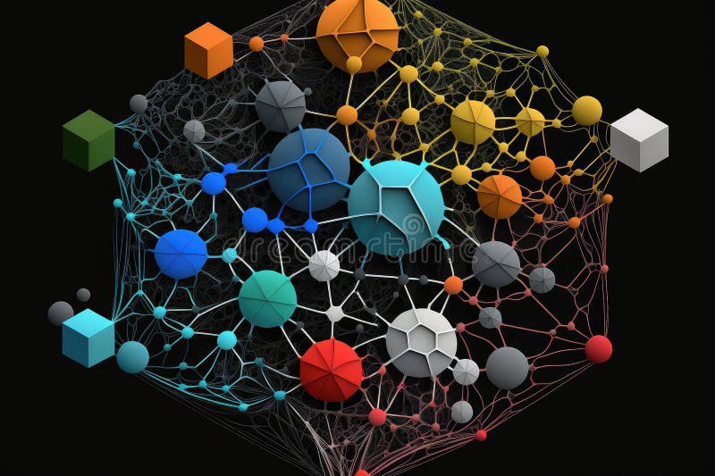 Neural Network, with Different Types of Data Represented by Different ...