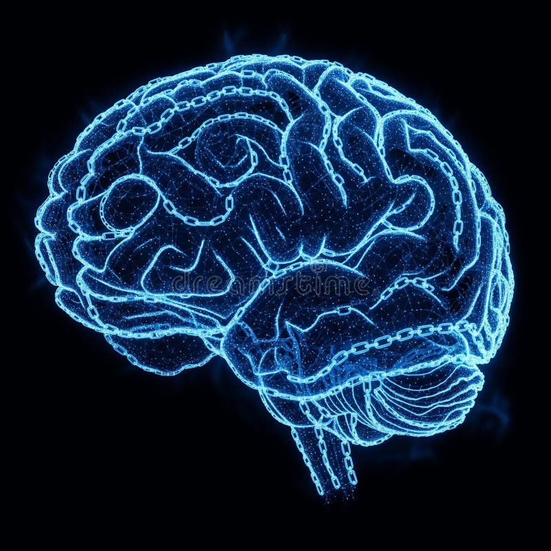 Gen AI Digital Brain Glowing Circuits or Neural Network, Deep Learning ...