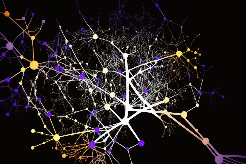 Neural Network With Each Node Showing Different Activity And