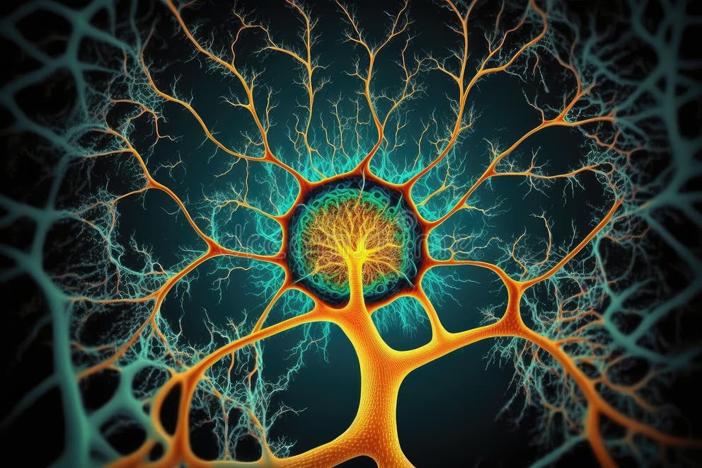 Neural Network, with Each Synapse and Neuron Visible, Learning New Skills Stock Illustration ...