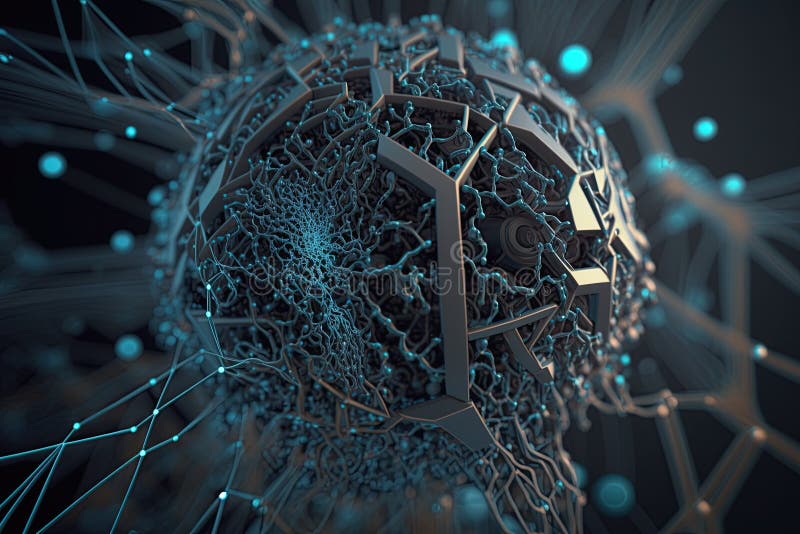 Neural Network of Electronic Brain Stock Illustration - Illustration of ...