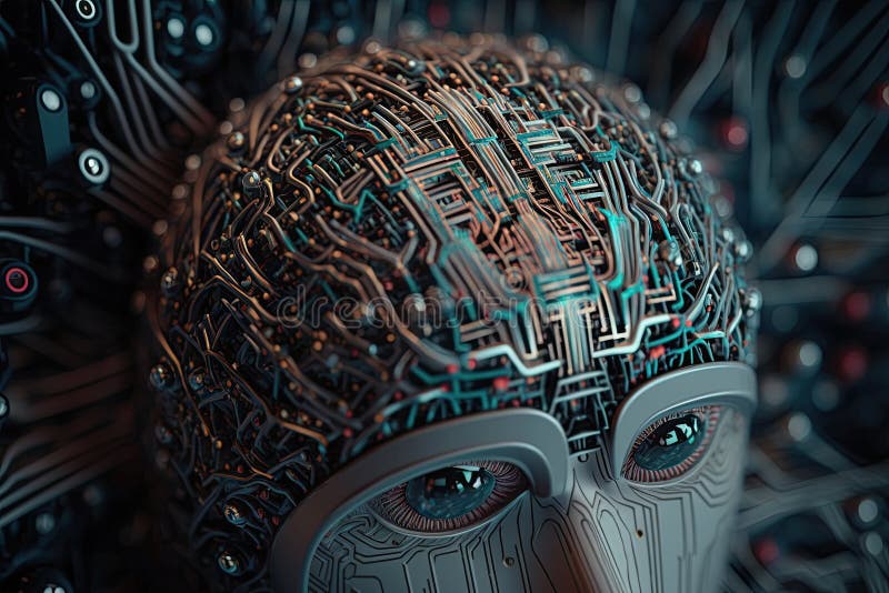 Neural Network of Electronic Brain Stock Illustration - Illustration of ...