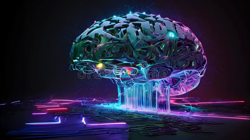 Neural Network of Electronic Brain Stock Footage - Video of future, cognitive: 310472010