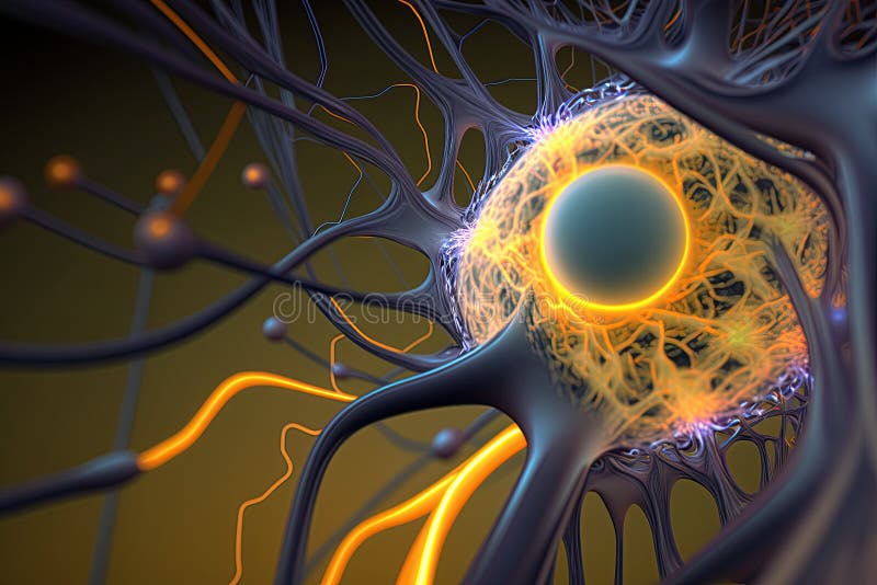 Neurons of Neural Network of Electronic Brain Stock Illustration ...
