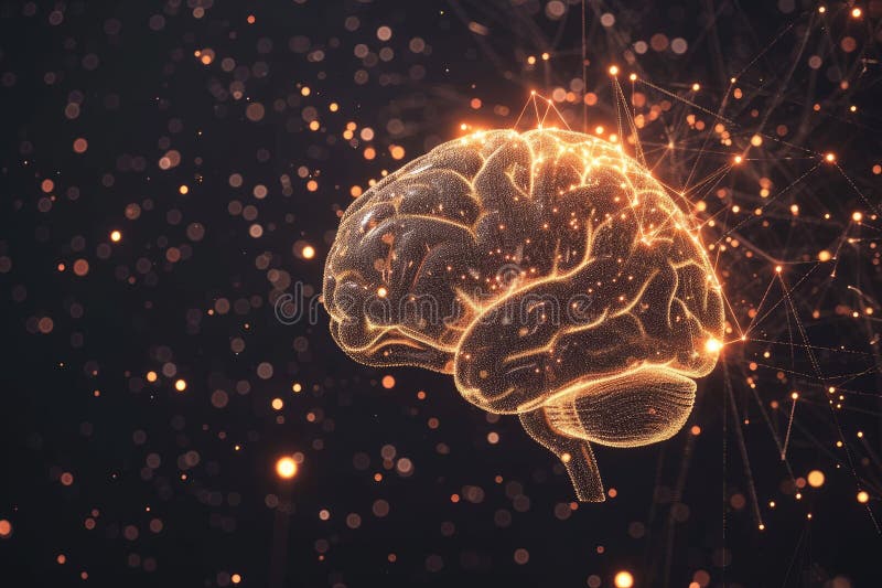 Neural Network in the Form of a Brain Stock Illustration - Illustration ...