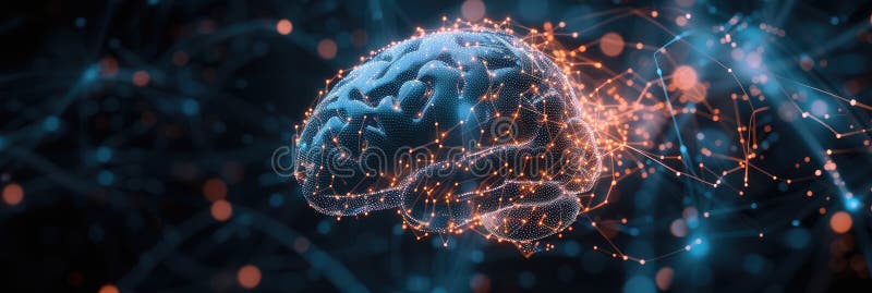 Neural Network in the Form of a Brain Stock Illustration - Illustration ...