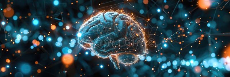 Neural Network in the Form of a Brain Stock Illustration - Illustration ...