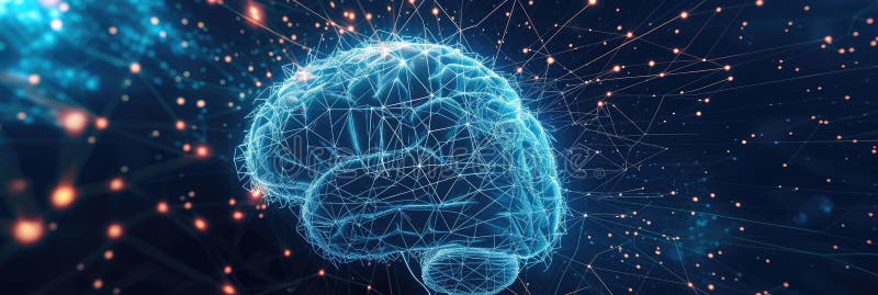 Neural Network in the Form of a Brain Stock Illustration - Illustration ...