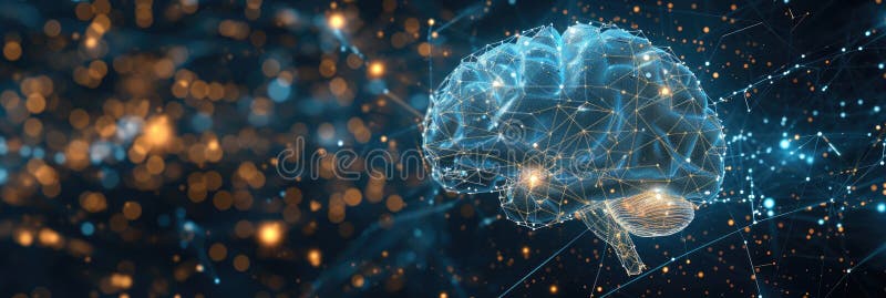 Neural Network in the Form of a Brain Stock Illustration - Illustration ...