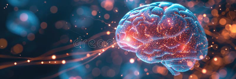 Neural Network in the Form of a Brain Stock Illustration - Illustration ...