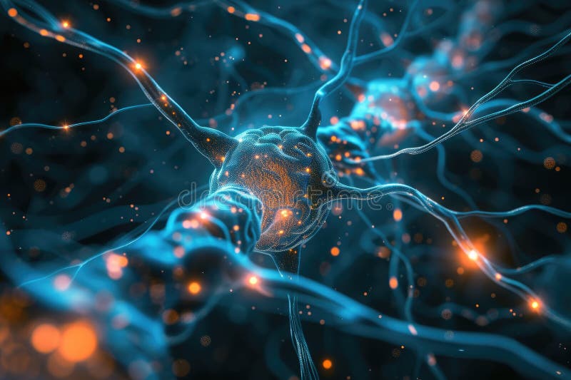 Neural Network in the Form of a Brain Stock Illustration - Illustration ...