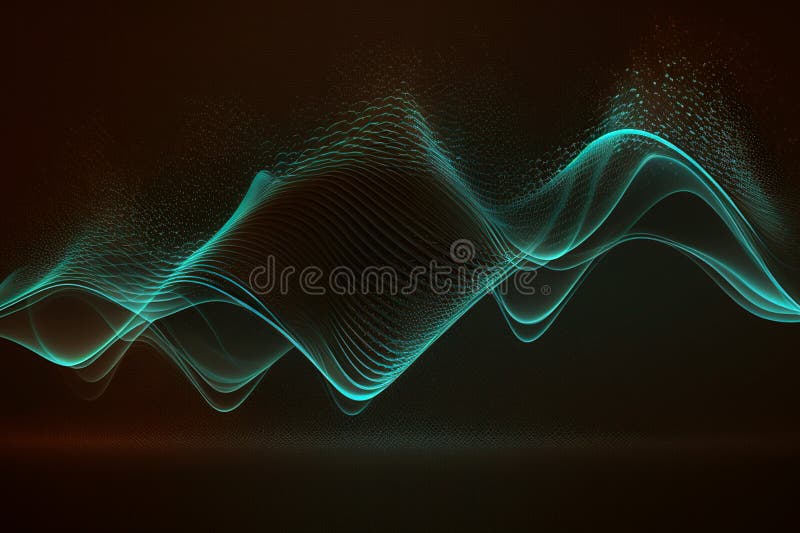 Neural Network. Futuristic Big Data Visualization Wave Connecting ...