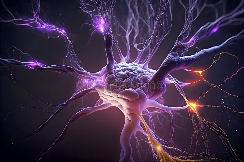 Neural Network in the Human Brain Showing the Activation of Neurons and ...