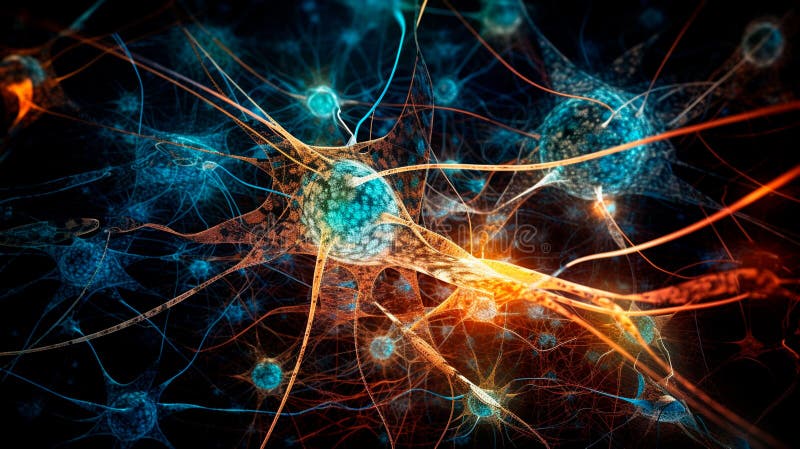 Neural Network. Generative AI Stock Illustration - Illustration of ...