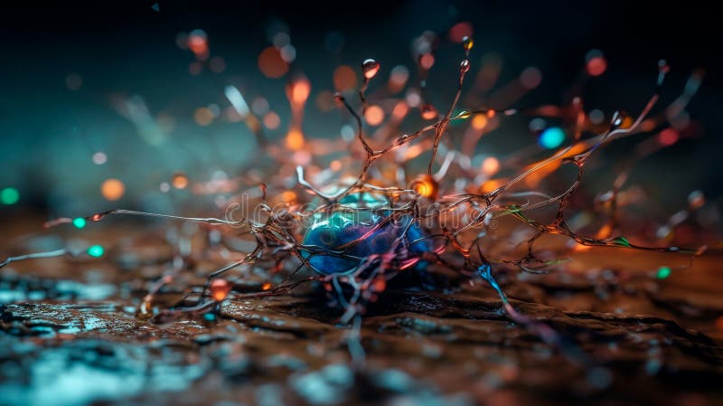 Neural Network. Generative AI Stock Illustration - Illustration of cell ...