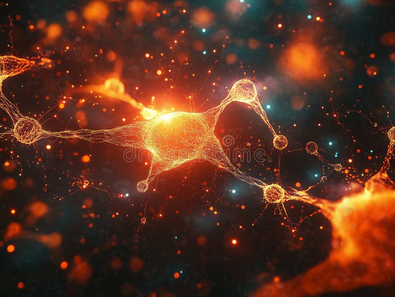 Neural Network Glow: Illuminated Neurons and Synapses in Action Stock ... Neural Network Glow: Illuminated Neurons and Synapses in Action Stock ...