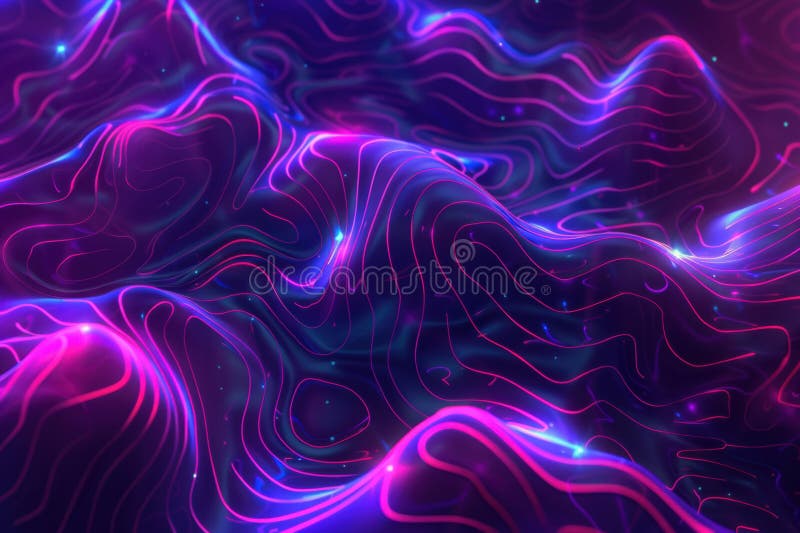 Neural Network Glowing in Abstract Radiant Colors on a Dark Futuristic ...