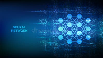 Neural Network Icon Made with Binary Code. AI. Artificial Intelligence. Machine Learning. Deep ...