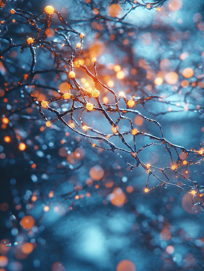 A Neural Network of Interlocking Pathway Nodes Background Stock ...