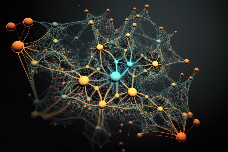 Neural Network, with Its Nodes and Connections Visible, Processing ...