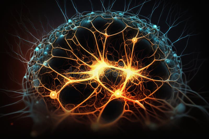 Neural Network Light Energy Design Stock Illustration - Illustration of ...