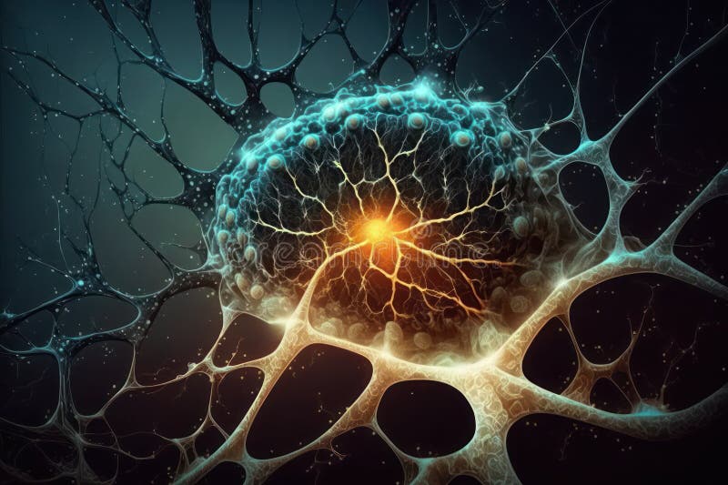 Neural Network Light Energy Design Stock Illustration - Illustration of ...