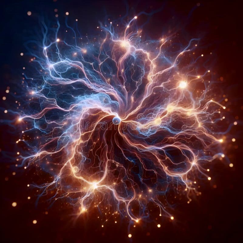 Neural Network Lightning, AI Generated Image Stock Illustration ...