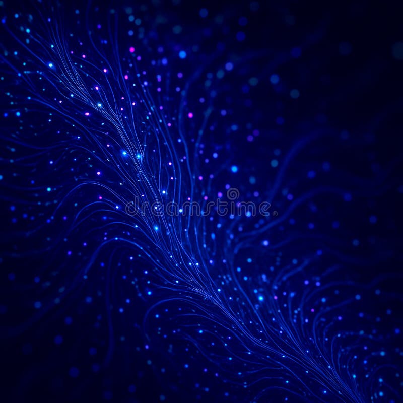 Neural Network Lines with Glowing Data Nodes Stock Illustration ...