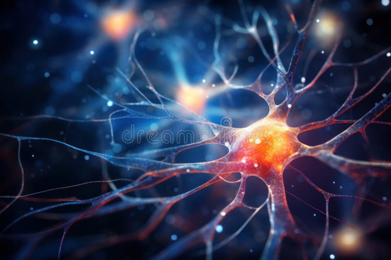 Close-up of Nerve Cell, Also Known As Neuron, with Branching Dendrites ...