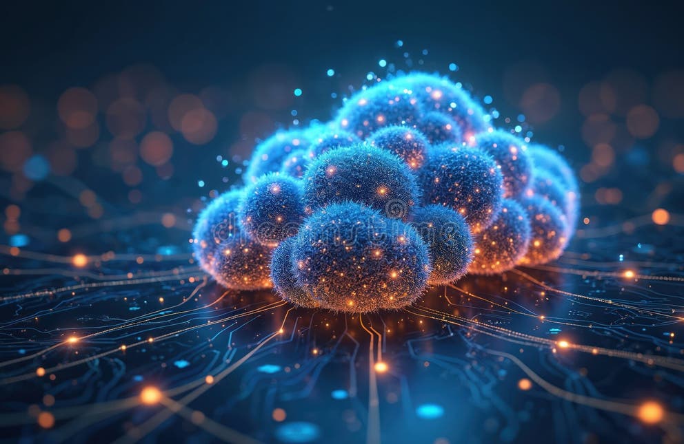 Neural Network Manages Cloud Computing. AI Visualization Like Brain ...