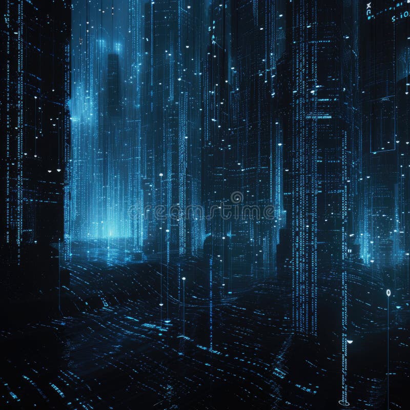 Neural Binary Intricacies, AI Mind Map. Stock Illustration ...