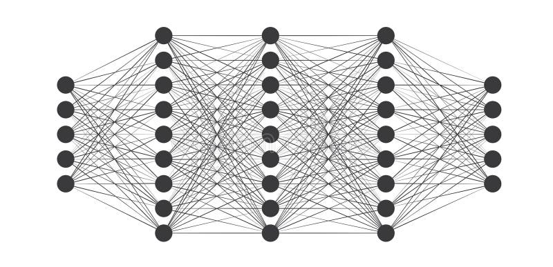 Neural Network Model. Artificial Intelligence. AI. Vector Stock Illustration - Illustration of ...