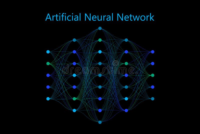 Neural Network Model with Thin Synapses between Neurons Stock Vector ...
