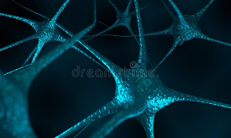 Neural Network. Neurons. 3D Render Stock Illustration - Illustration of ...
